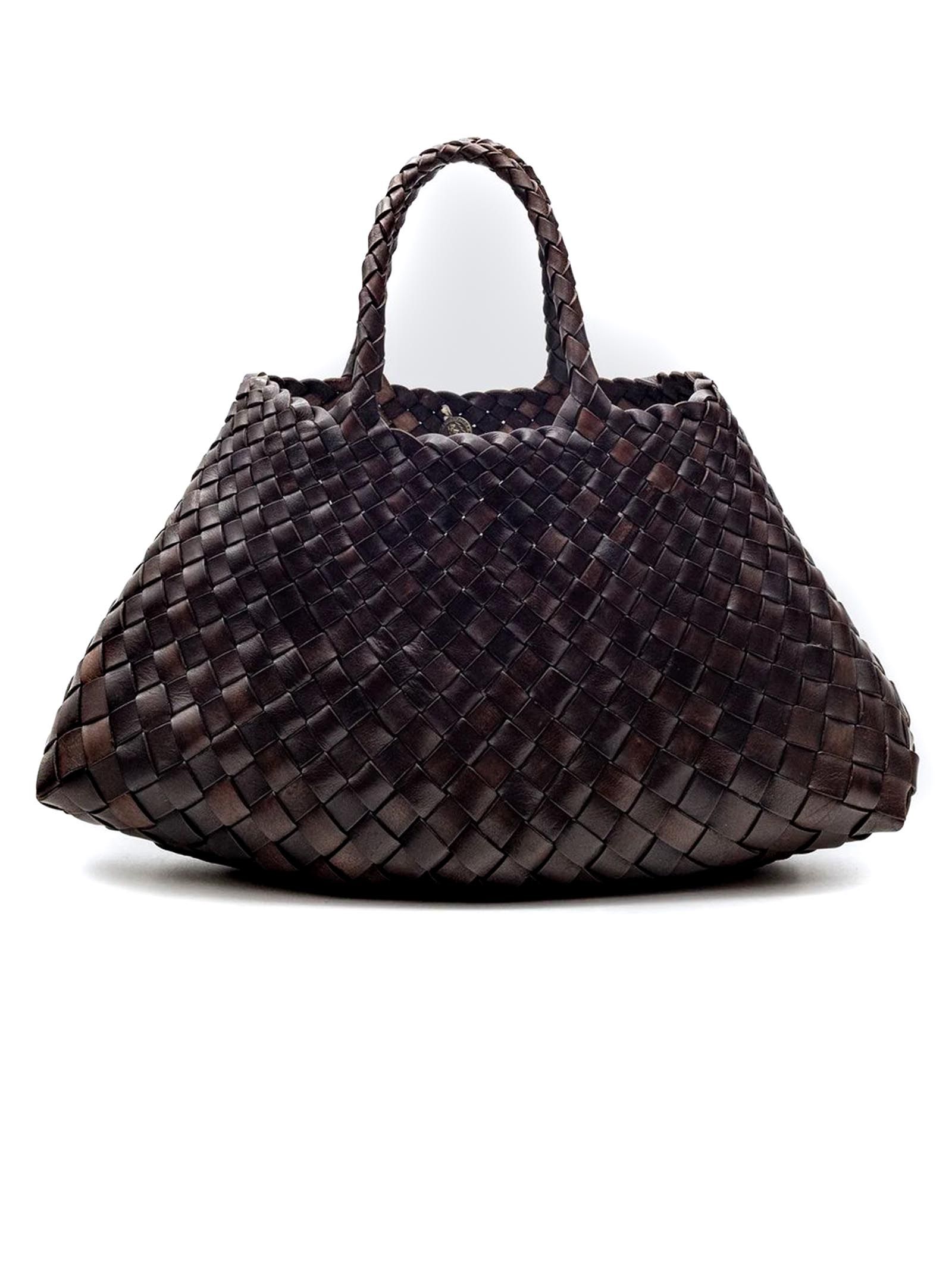 Borsa tote Santa Croce small marrone scuro - DRAGON DIFFUSION ...