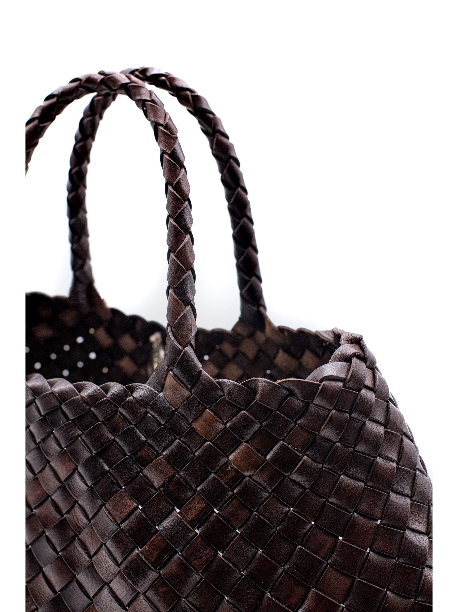 Borsa tote Santa Croce small marrone scuro - DRAGON DIFFUSION ...